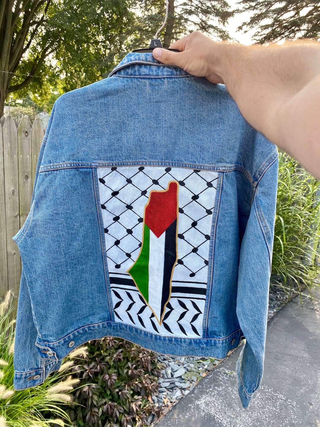 Palestine Jean Jacket - Hand Painted - Etsy