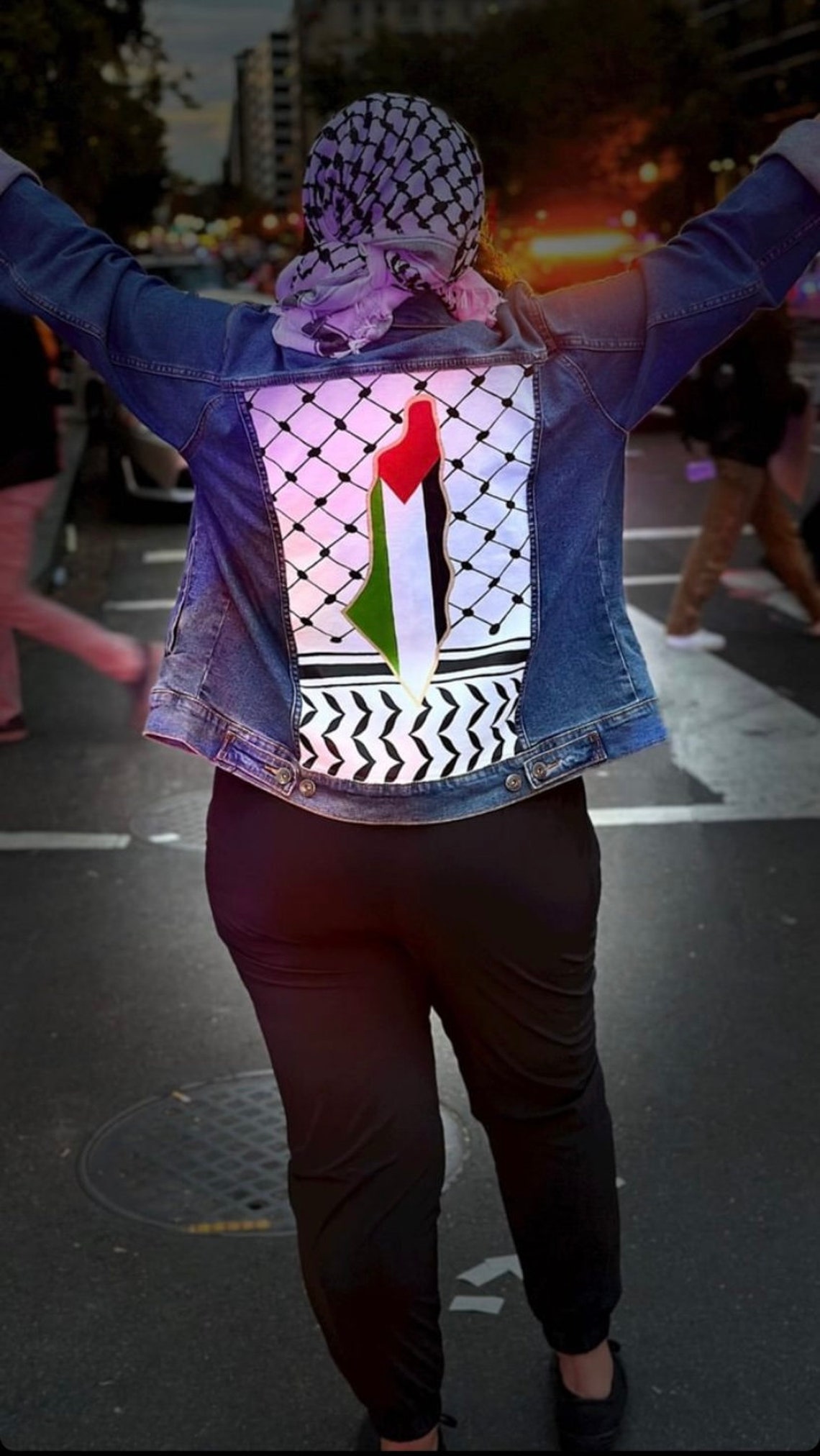 Palestine Jean Jacket - Hand Painted - Etsy