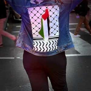 Palestine Jean Jacket - Hand Painted - Etsy