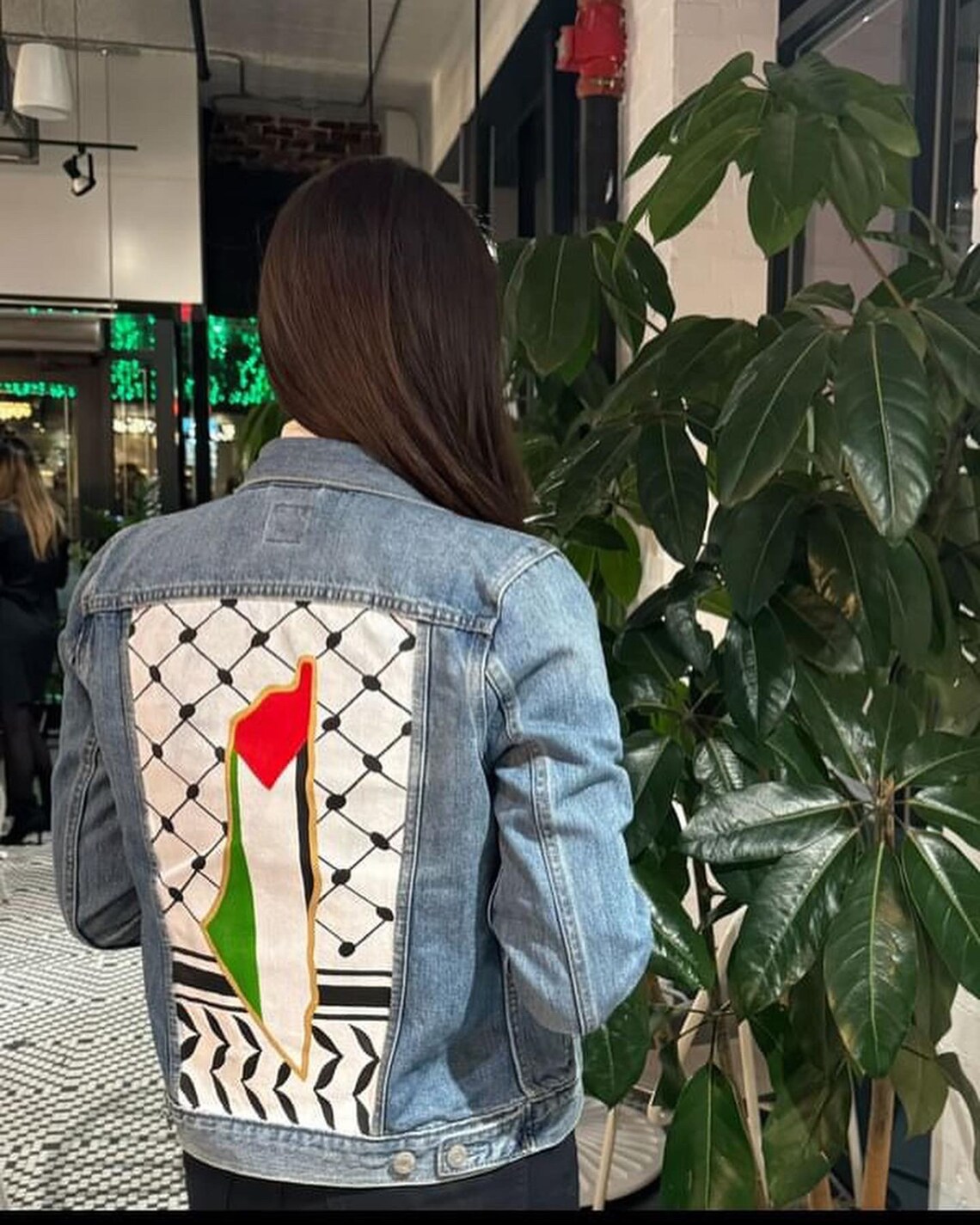 Palestine Jean Jacket - Hand Painted - Etsy