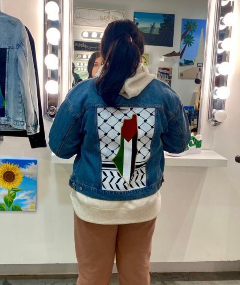 Palestine Jean Jacket - Hand Painted - Etsy