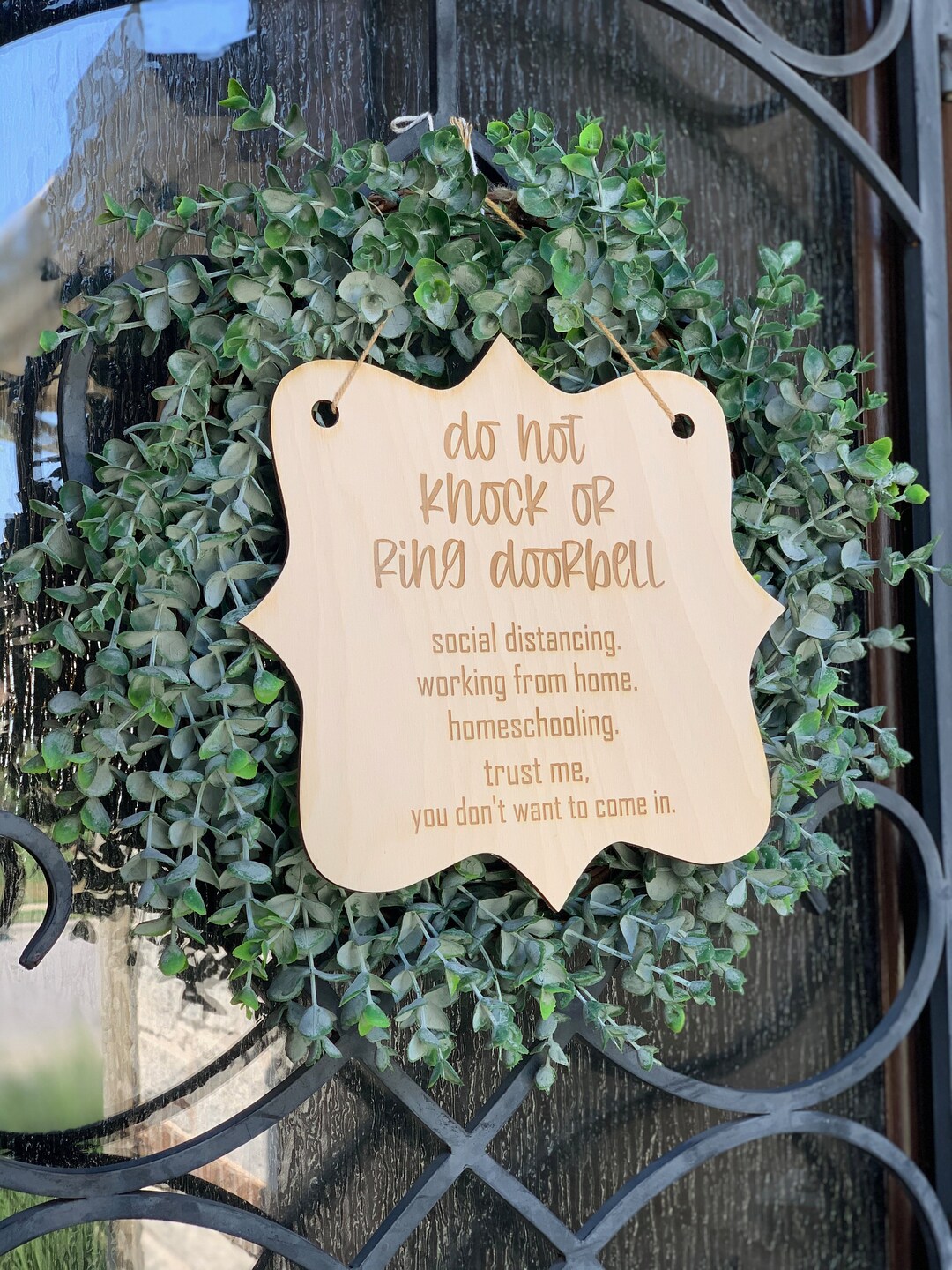Do Not Knock or Ring Bell Front Door Sign, Virtual Learning in Session ...