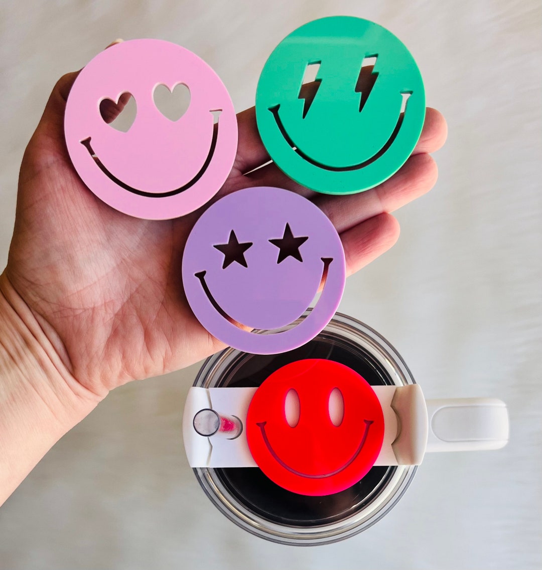 Smiley Face Stanley Topper || Custom Name Plate Accessories || 30oz ...