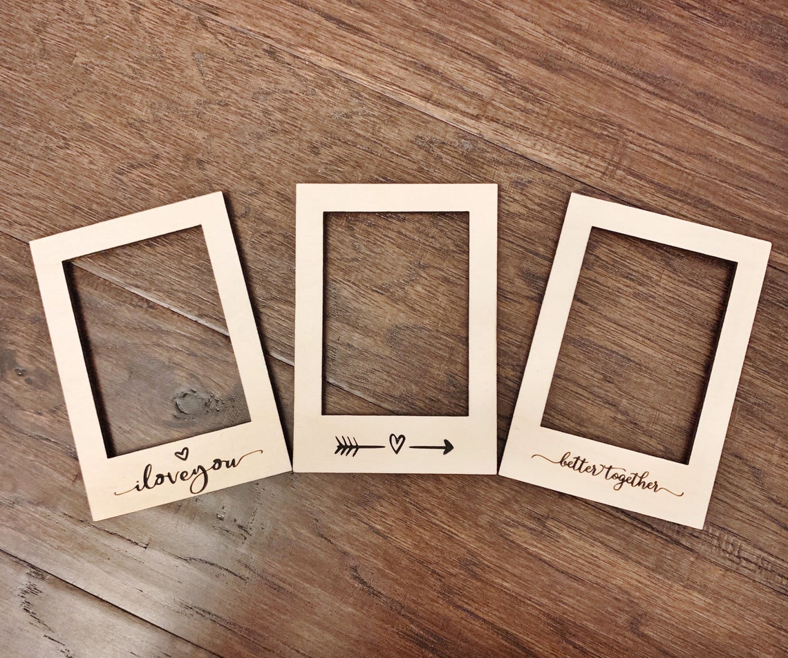 Set of 3 Wood Magnet Frame Picture Frame Magnet Wedding - Etsy