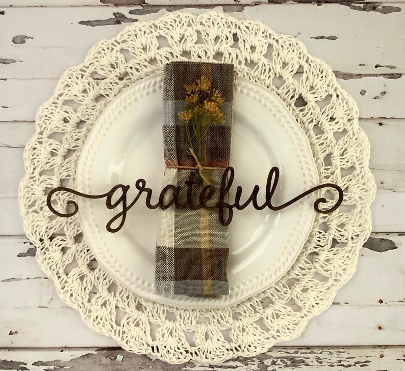 Gather Blessed Thankful and Grateful Word Cutouts Fall - Etsy