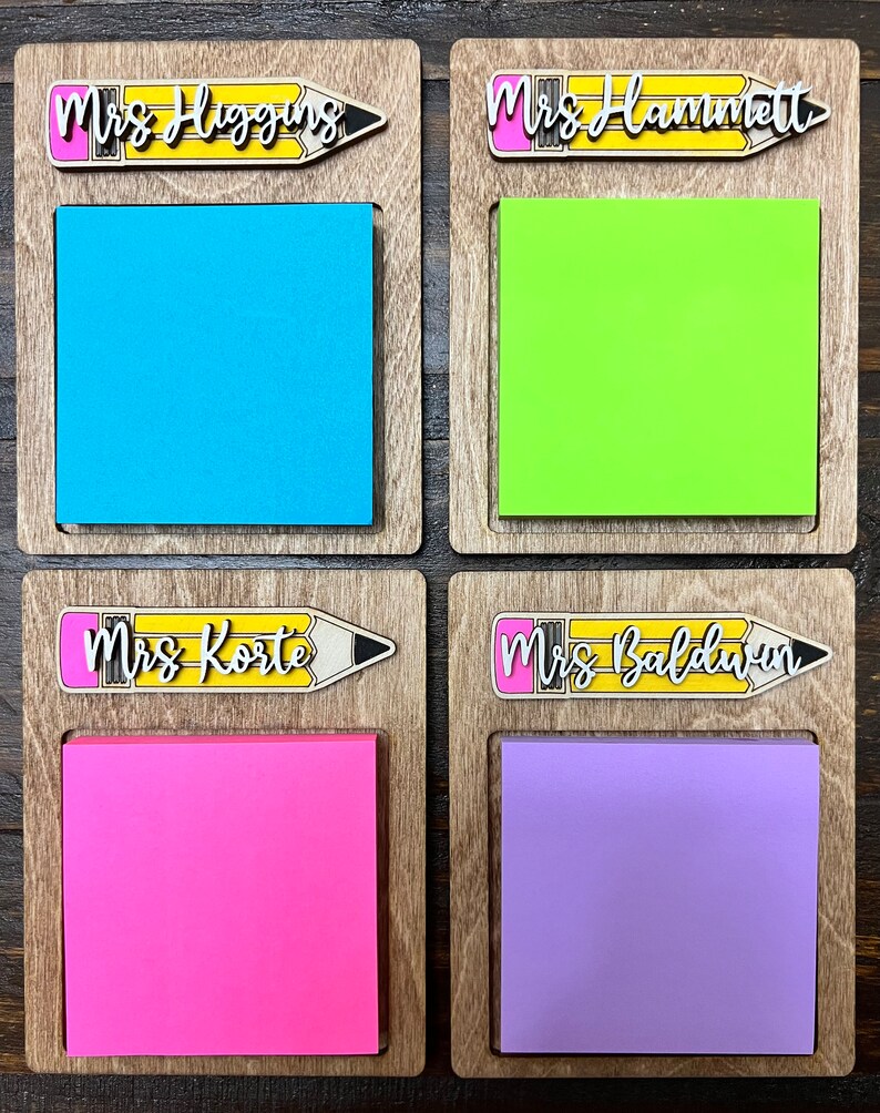 Teacher Sticky Note Holder Personalized Teacher Gift Teacher - Etsy