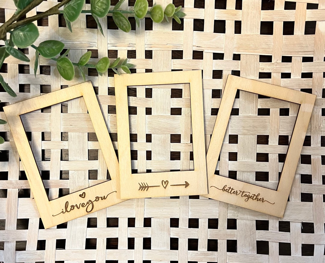 Set of 3 Wood Magnet Frame, Picture Frame, Magnet, Wedding Favors, Love ...