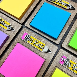 Teacher Sticky Note Holder, Personalized Teacher Gift, Teacher Gift ...