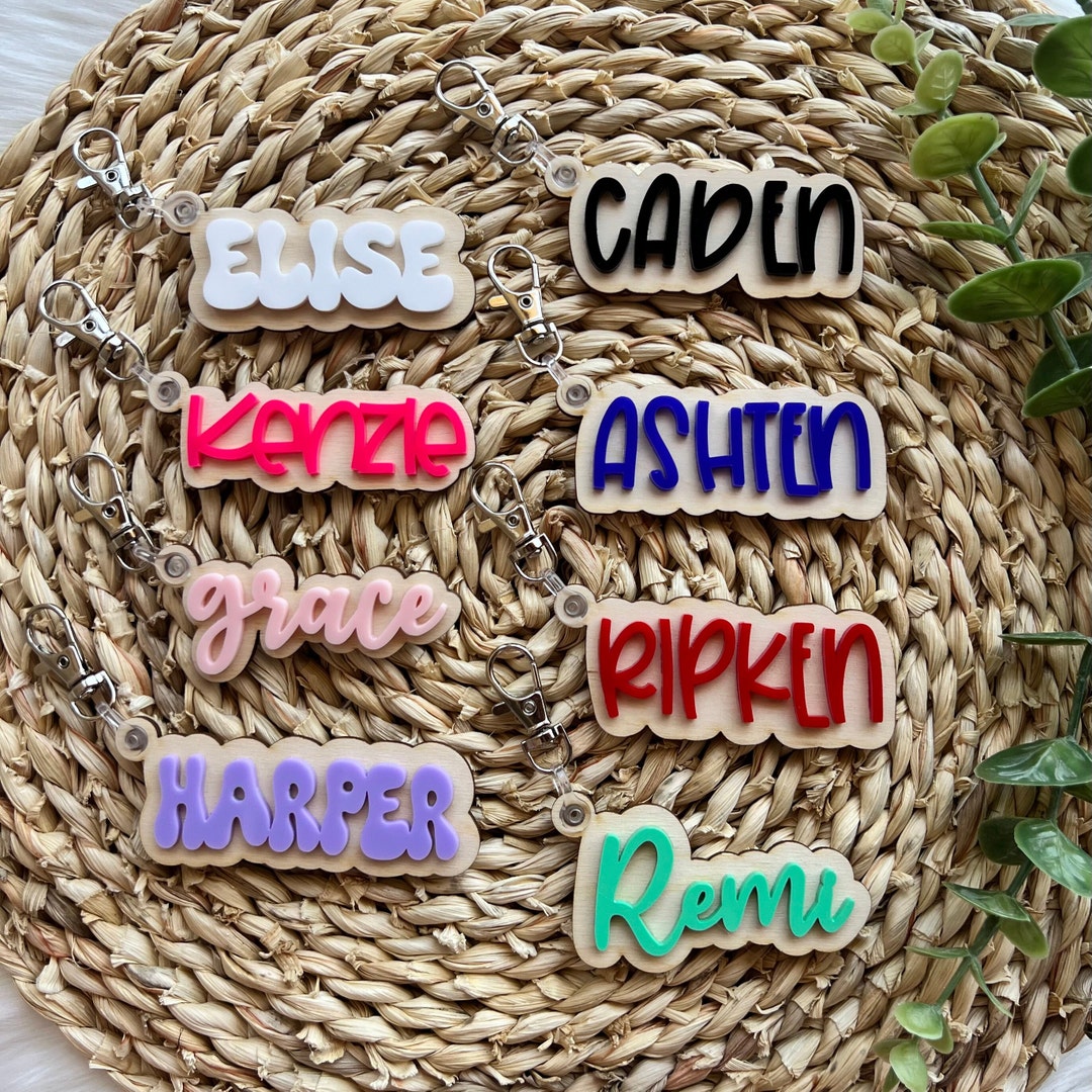 Backpack Tags, Kids Keychains, Personalized Keychain, Acrylic Keychain ...