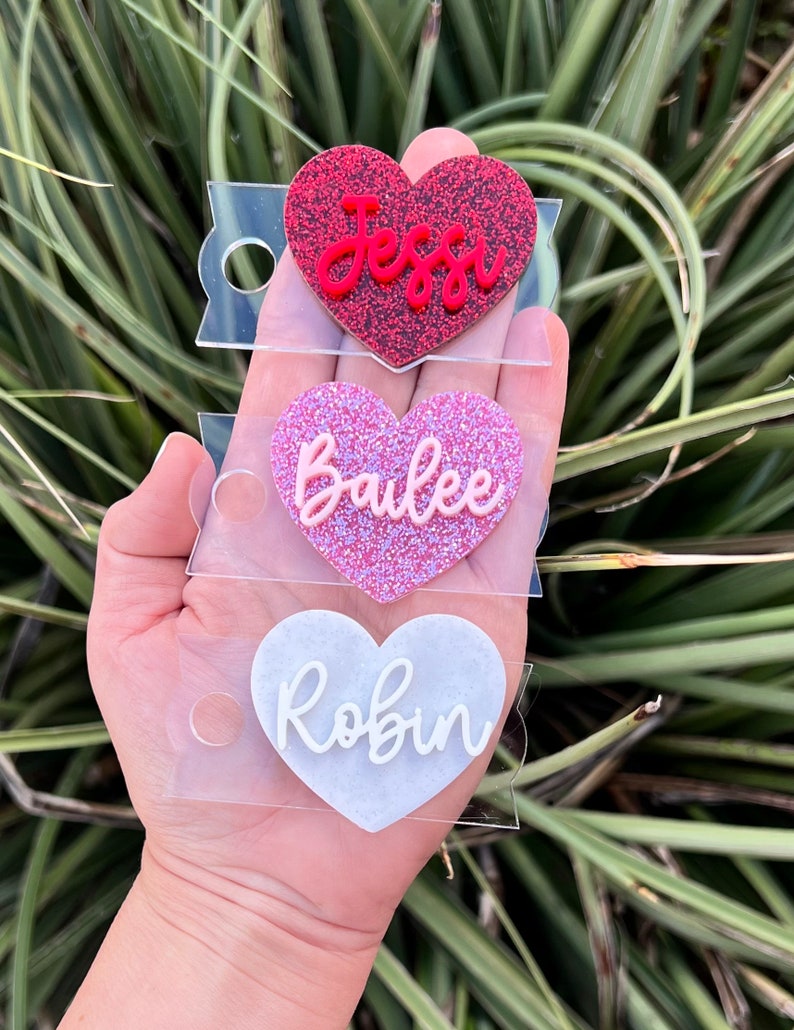 Heart Valentine's Stanely Lid Tag, Valentine's Stanley Name Plate ...