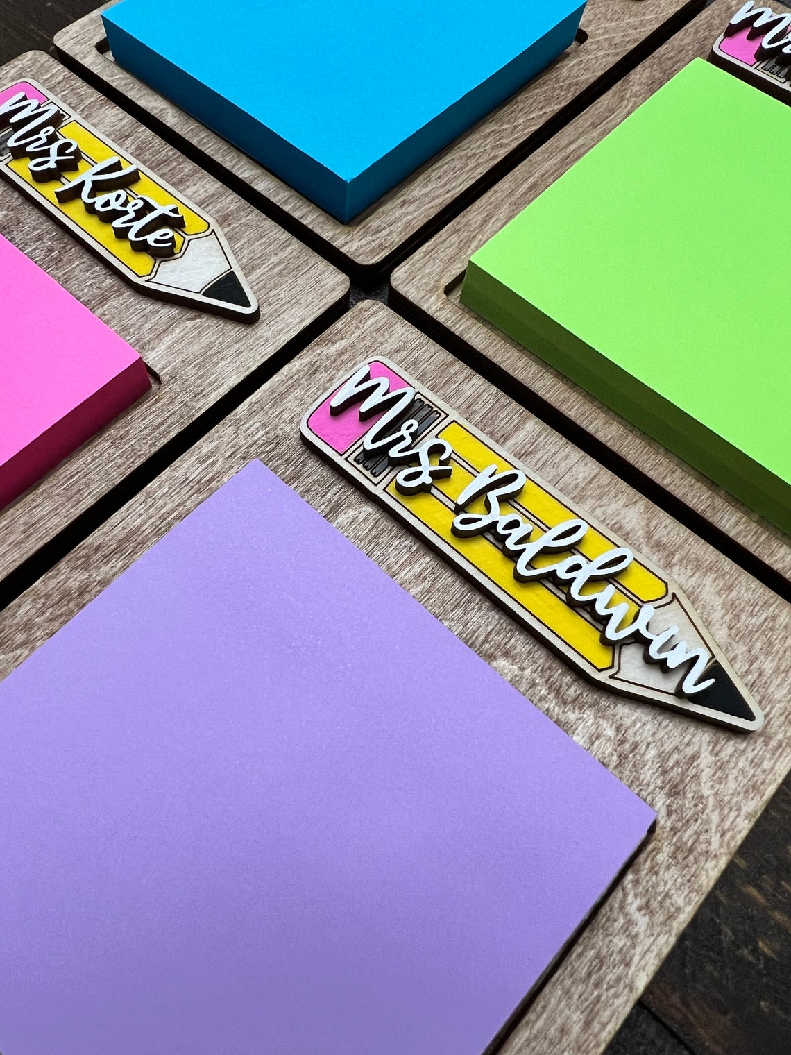Teacher Sticky Note Holder Personalized Teacher Gift Teacher - Etsy