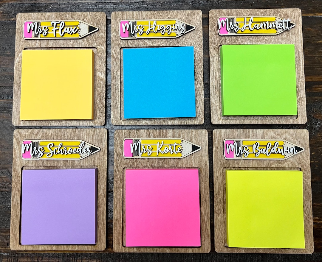 Teacher Sticky Note Holder, Personalized Teacher Gift, Teacher Gift ...