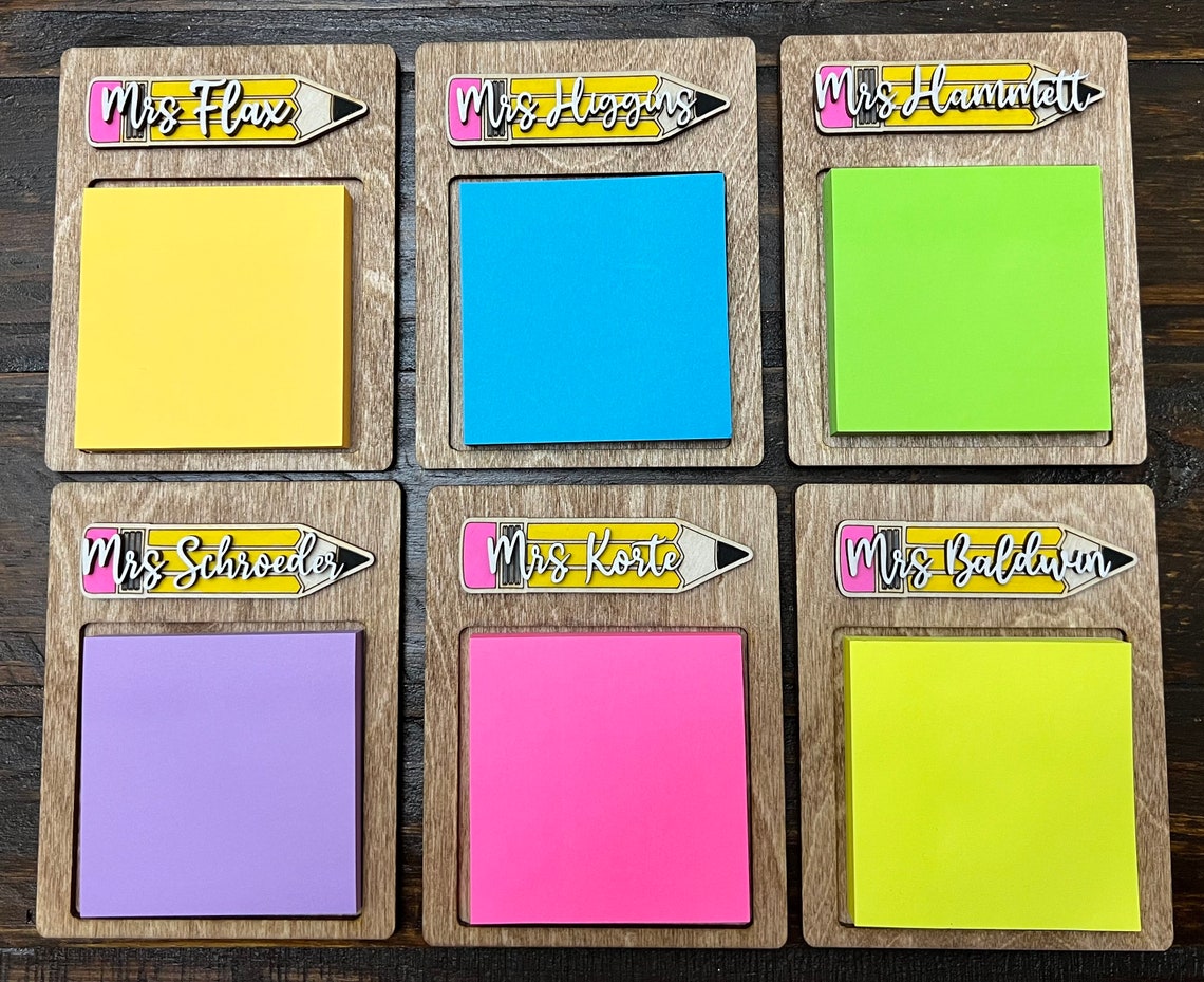 Teacher Sticky Note Holder Personalized Teacher Gift Teacher - Etsy