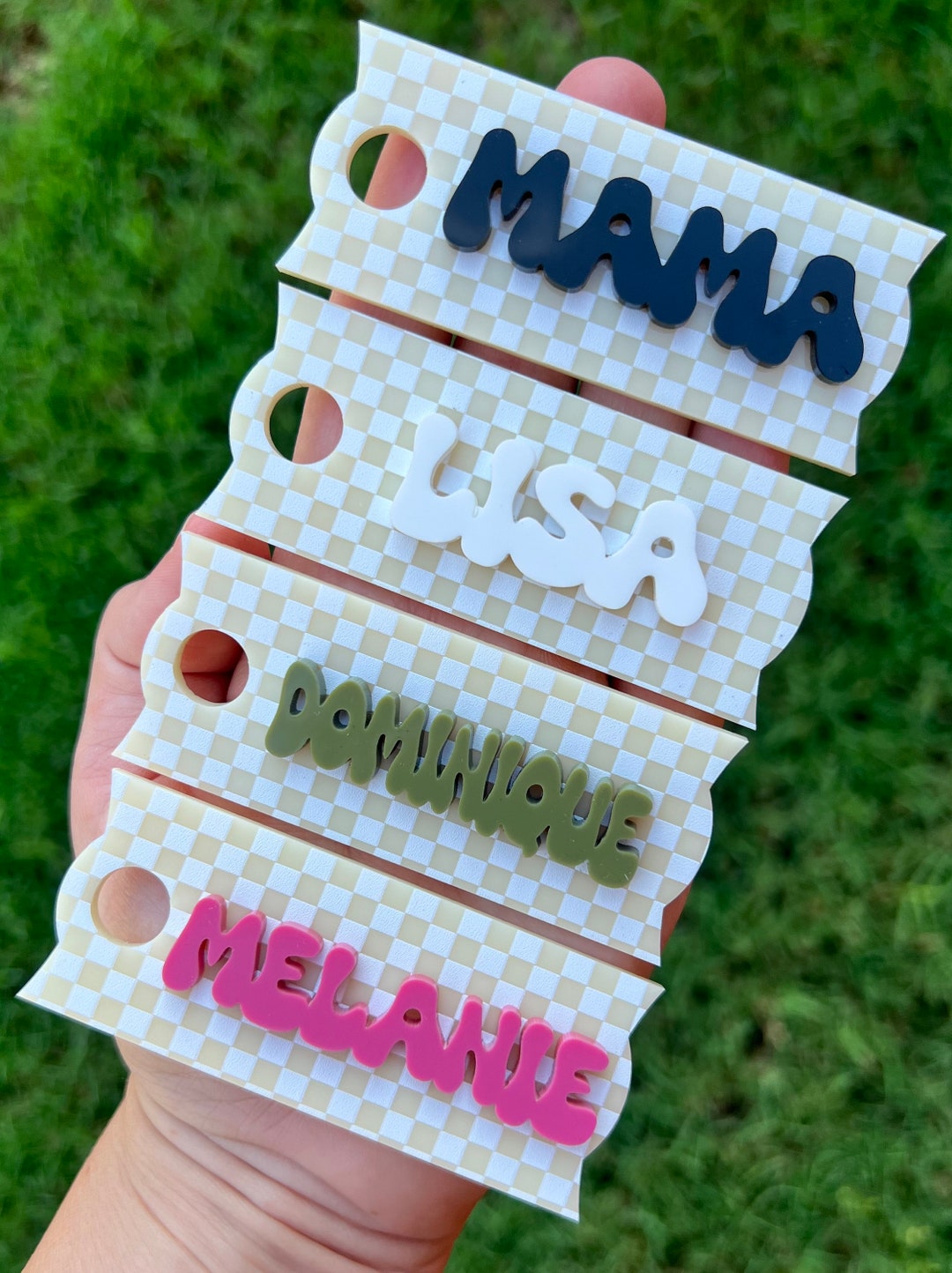 Tan/being Checkered Stanley Plate, 30oz or 40oz Stanley Tumbler Name ...