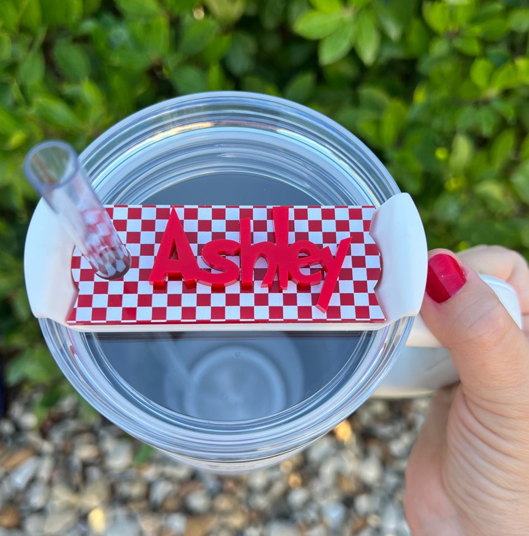 Green/white Red/white Checkered Stanely Name Plate, Christmas Stanley ...