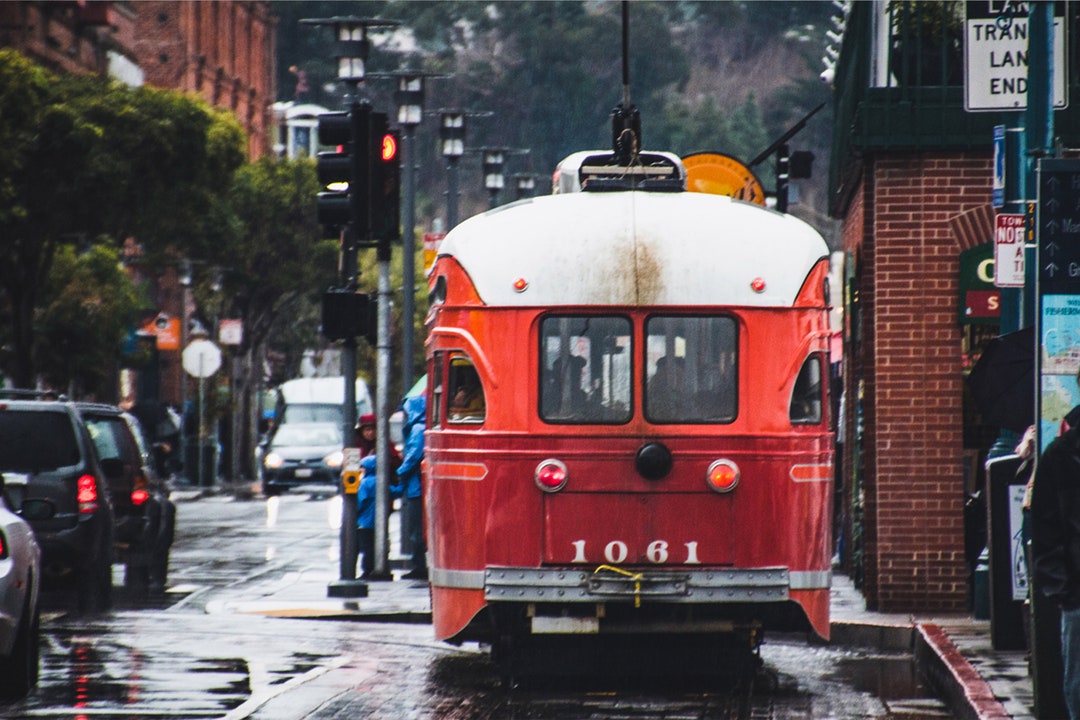 Red Trolley Photograph - Digital Download - Etsy