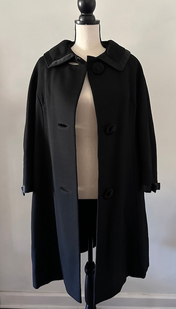Vintage 1960s black coat - Gem