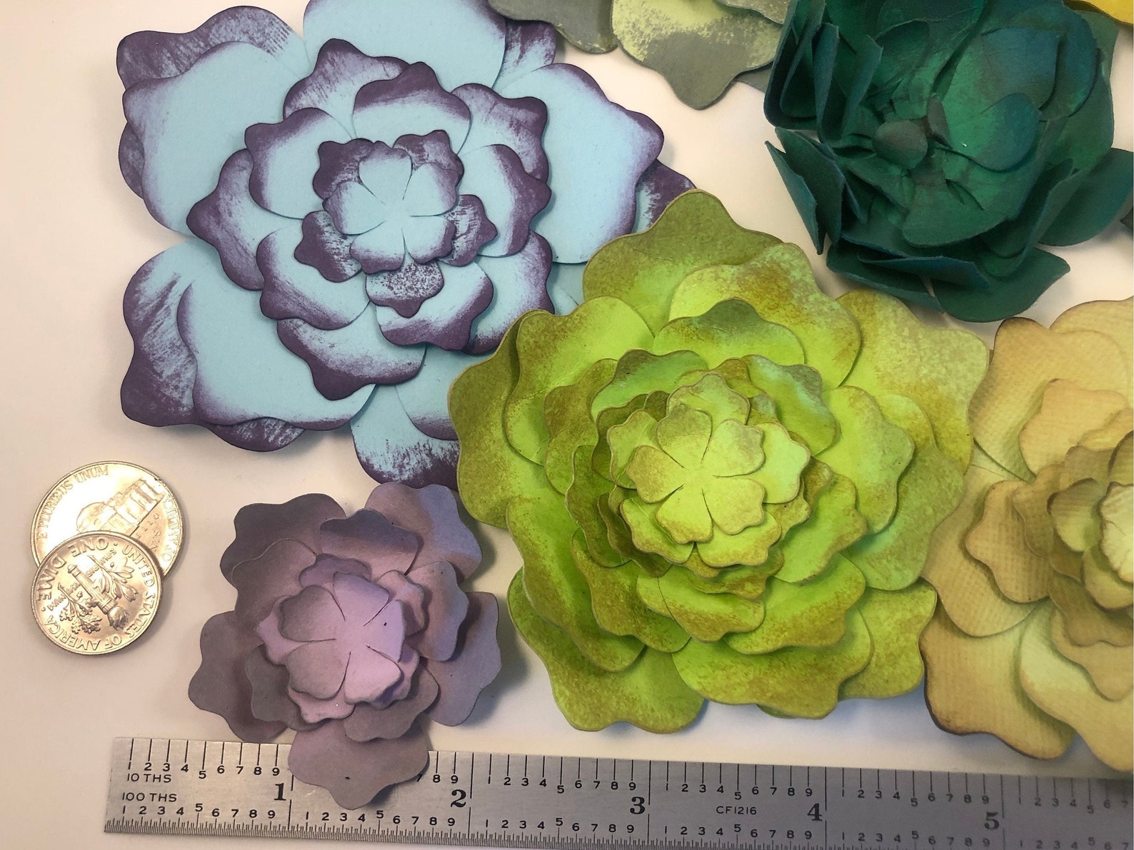 Handmade Paper Succulents: Textured Cardstock Inked Decor - Etsy