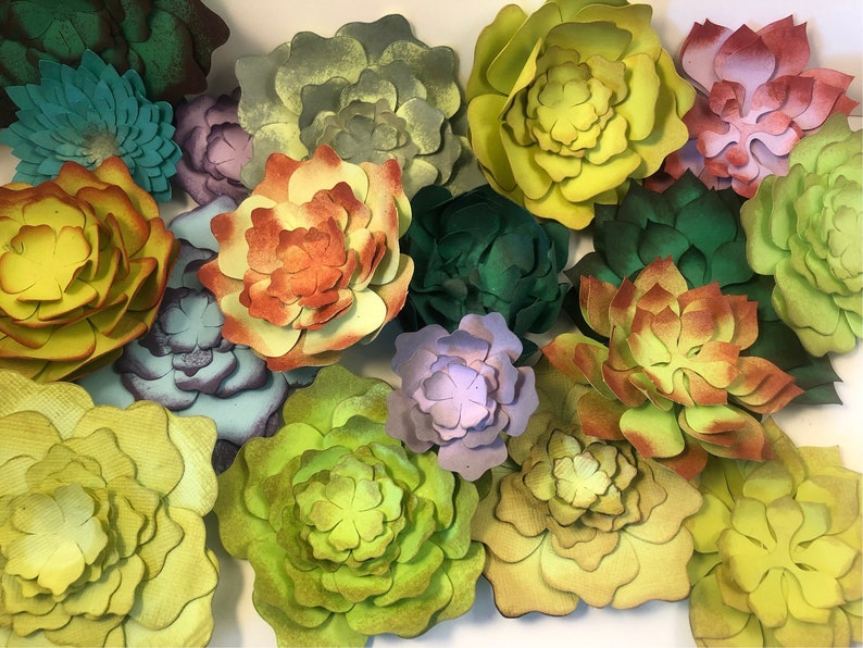 Textured Cardstock Paper Succulents: Decor, Weddings, Showers, Parties ...