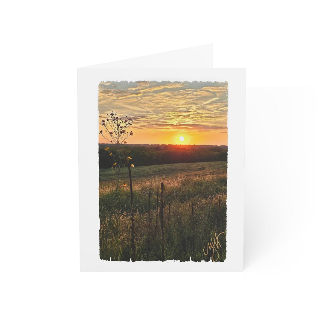 Note/greeting Card "sunset" Signed (2 Sizes and 10, 30 or 50pcs) - Etsy