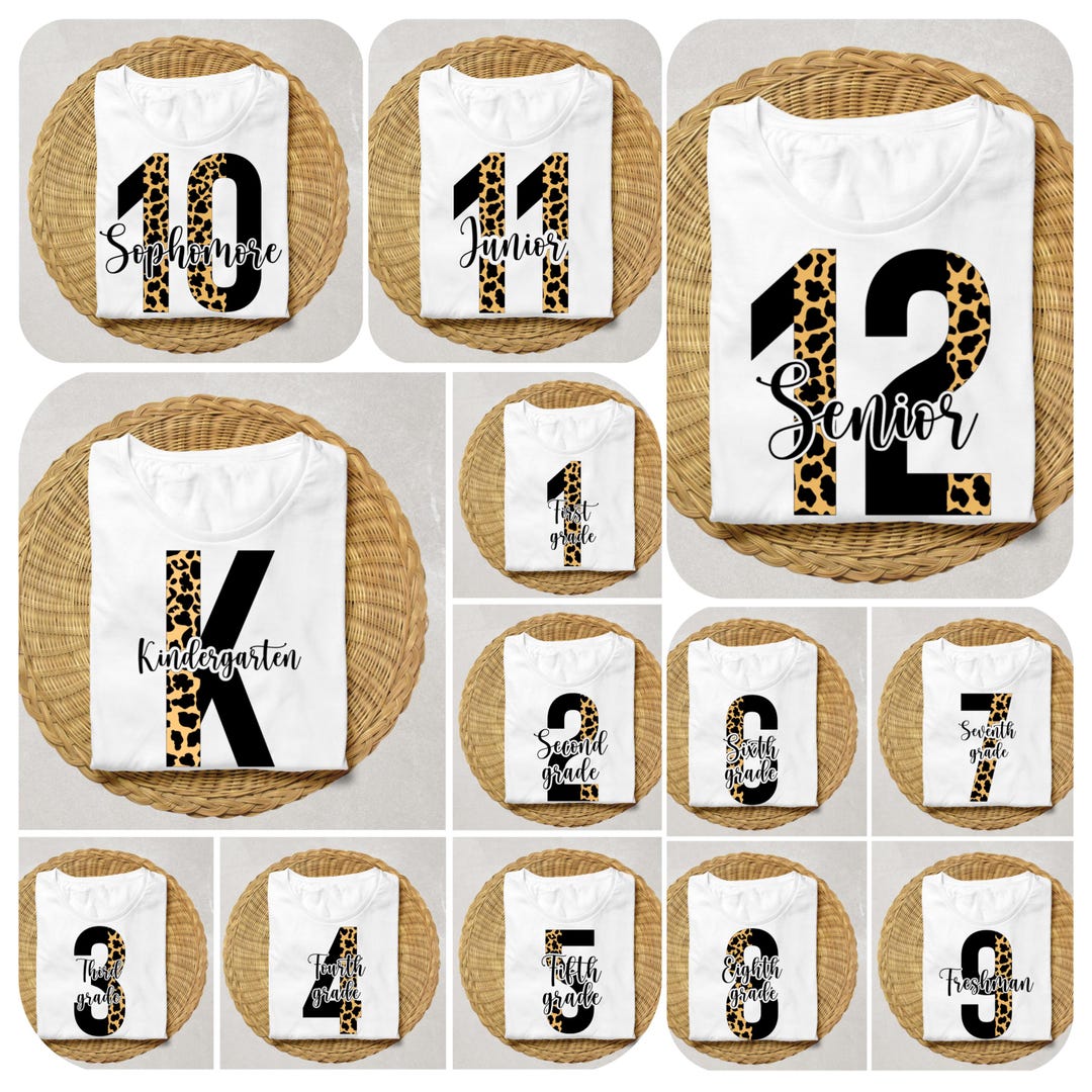 Cheetah Grade Numbers Bundle SVG PNG - Etsy