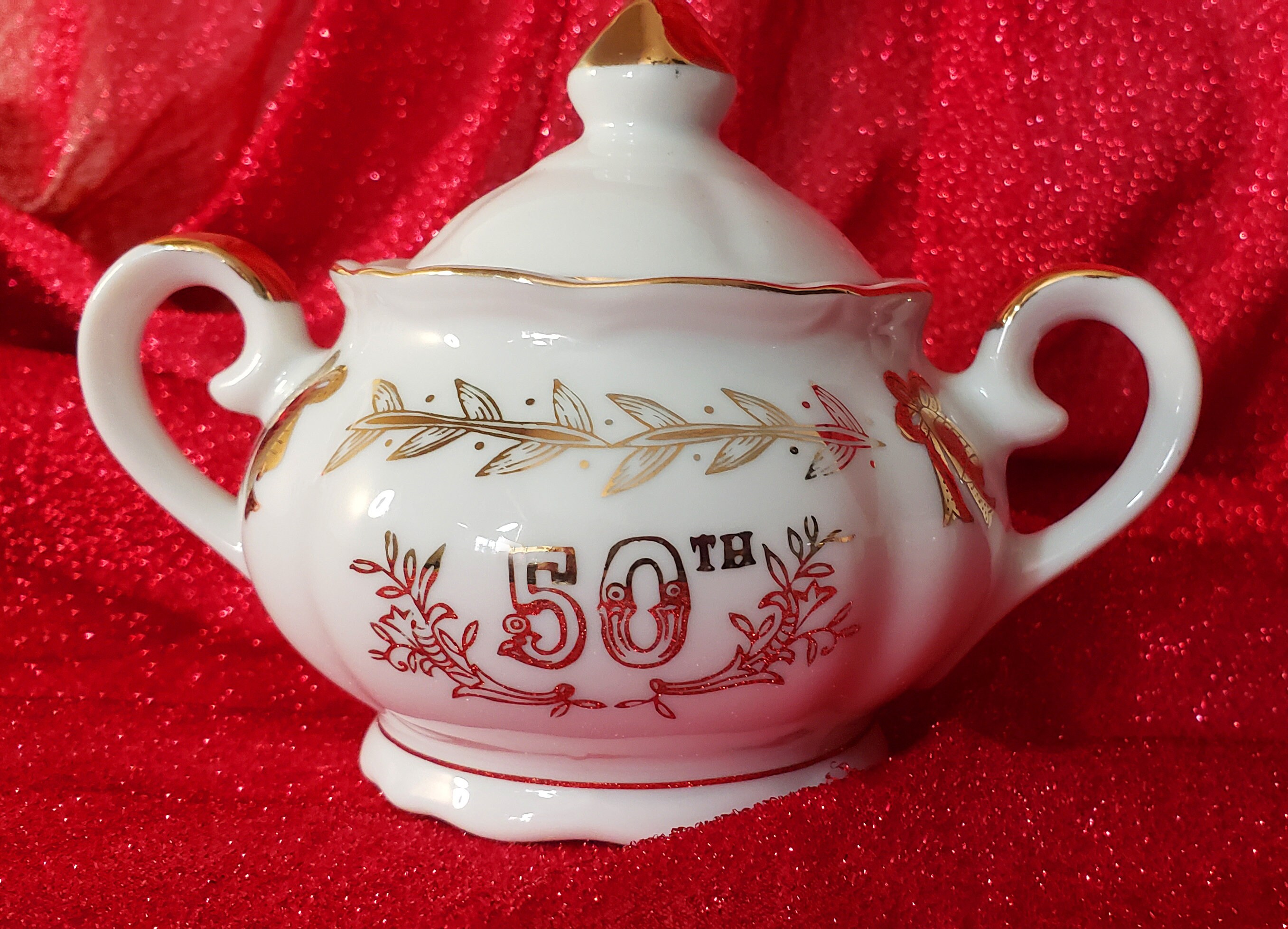 Lefton China 50th Anniversary Cream and Sugar Set Pattern 4934 - Etsy