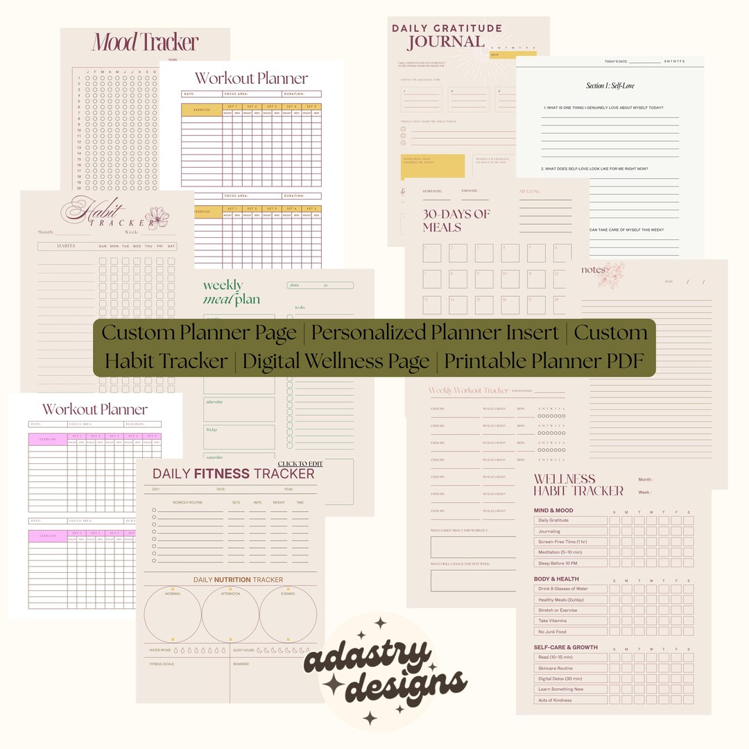 Personalized Custom Planner Insert | Digital Download - Etsy