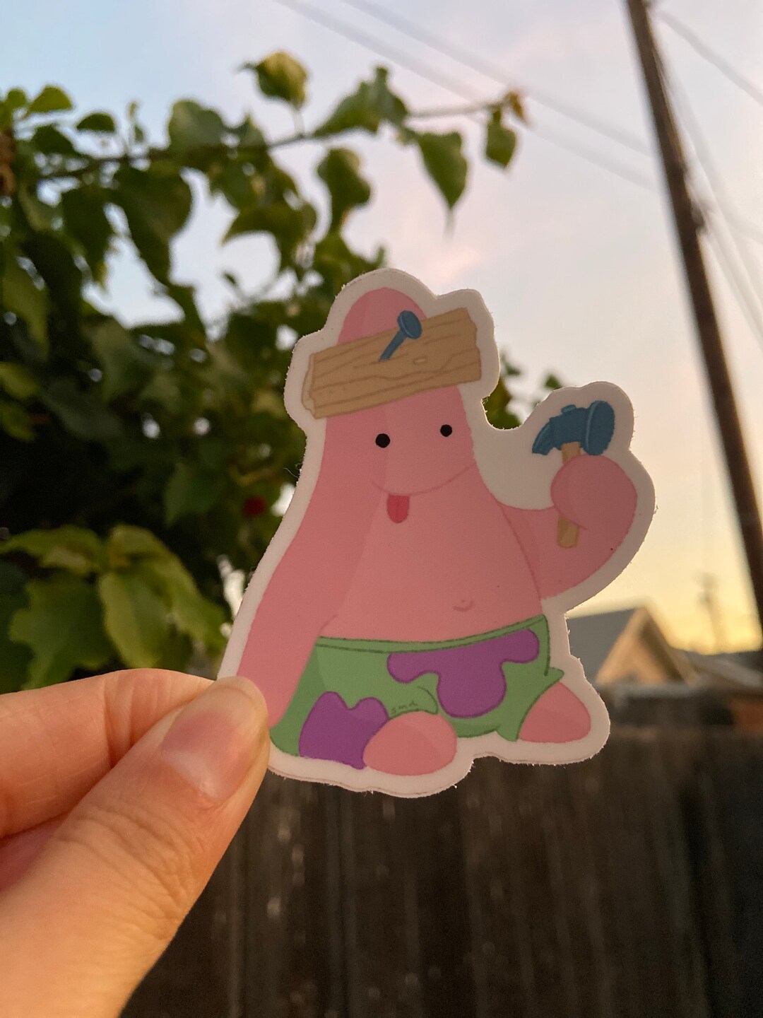 Mlem Patrick Matte Sticker Laptop Sticker Waterbottle Sticker Sticker ...