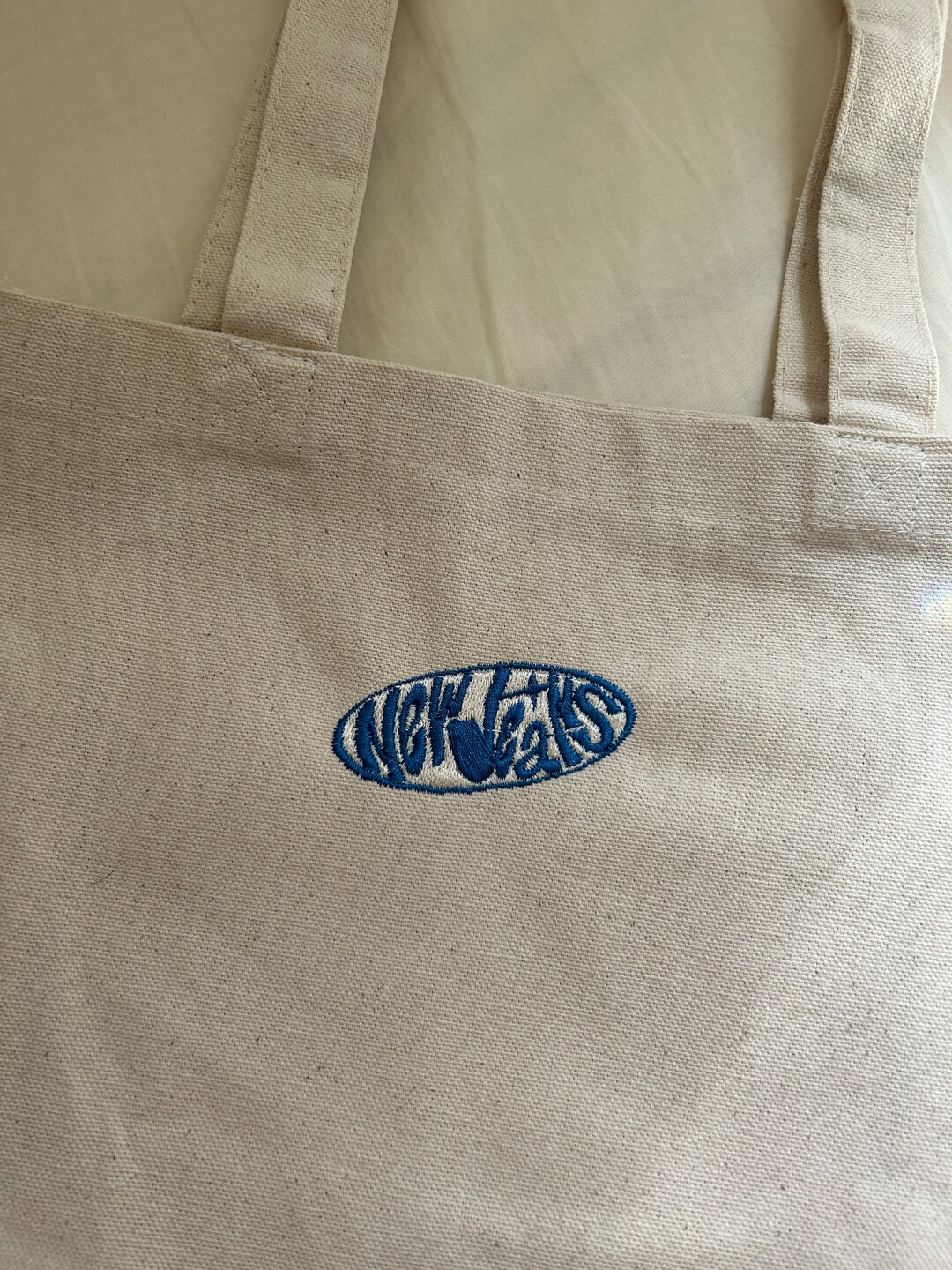 Newjeans Logo Embroidered Book Bag NWJNS Tote Bag Newjeans Bunnies Logo ...
