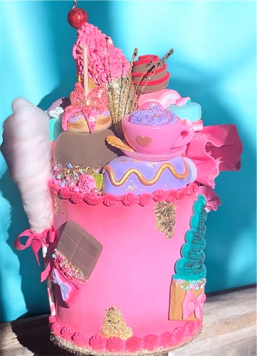 Whimsical Candyland Fake Cake | Faux Bake Dessert Decor | Photo Prop ...