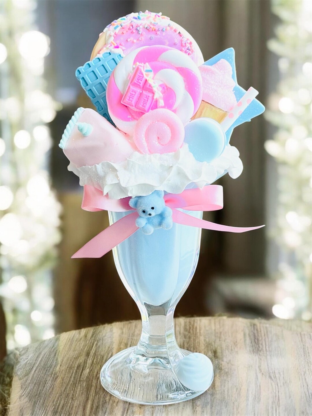 Pastel Baby Blue Fake Milkshake – Faux Ice Cream - Teddy Bear, Candy ...