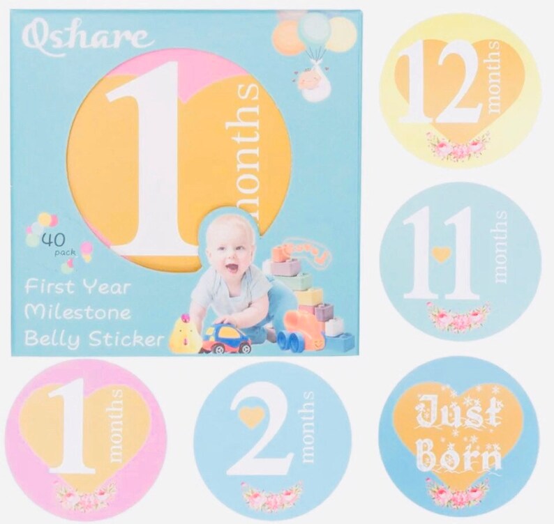 40 Pcs/set Month Newborn Milestone Props Photography Record Clothing ...