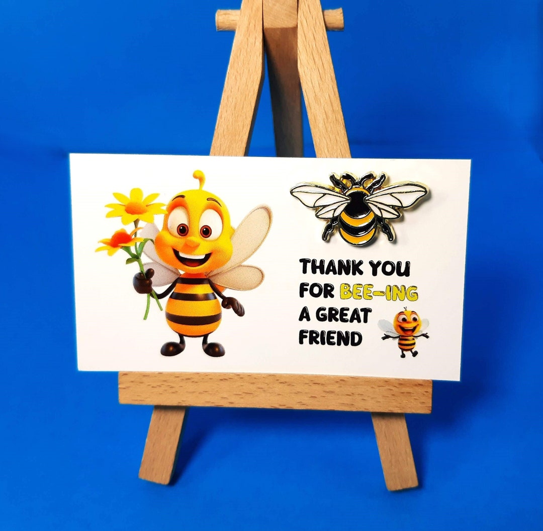 Friendship Card With Bee Pin Thank You for Bee-ing A Great Friend SKU ...