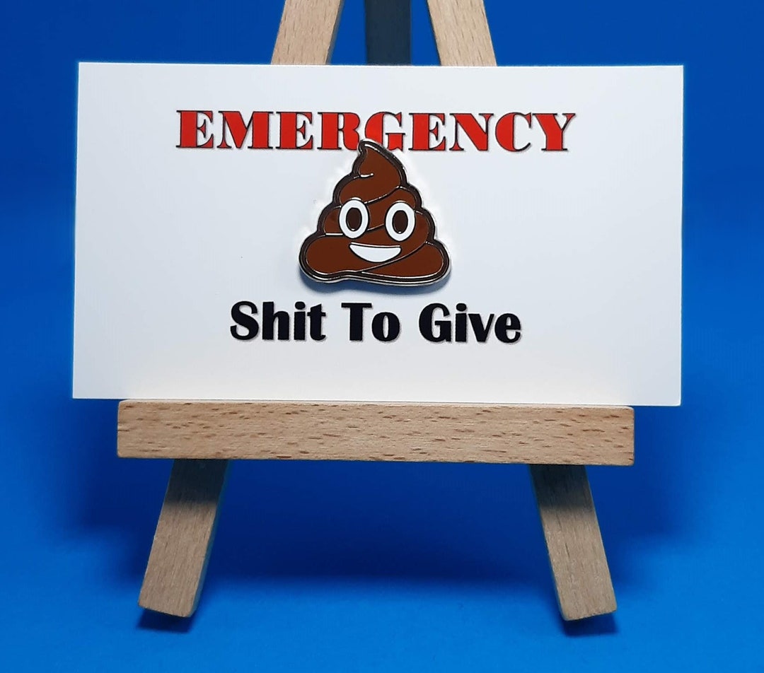 Funny Poop Emoji Pin Card - Emergency Gift - Etsy