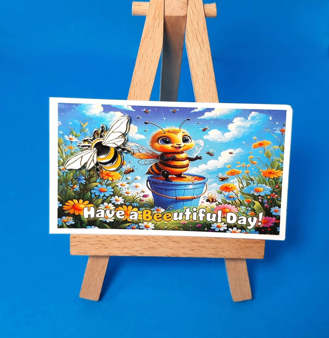 Friendship Card With Bee Pin - Have a Beeutiful Day! SKU CA-1053 - Etsy
