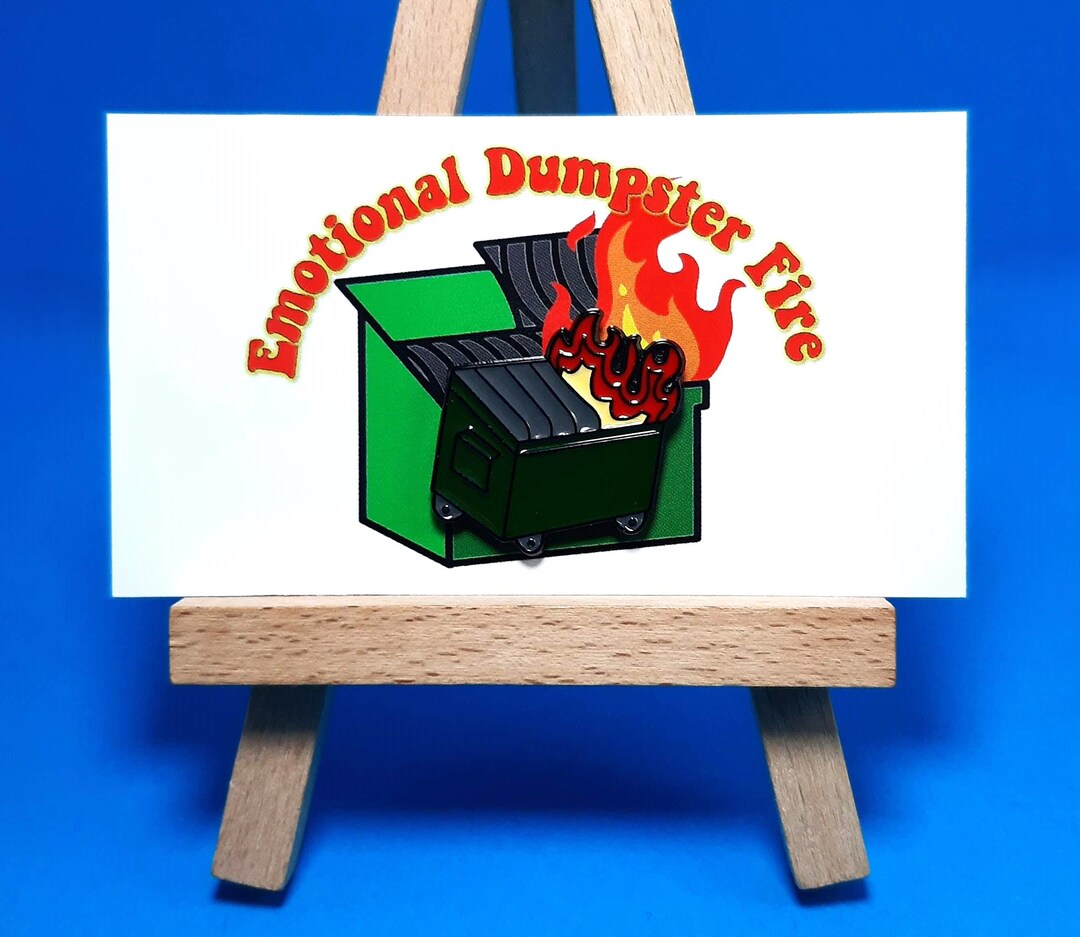 Emotional Dumpster Fire Pin & Card Set - Disaster Humor - Etsy