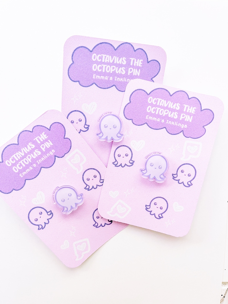 Octavius the Octopus Acrylic Pin. - Etsy