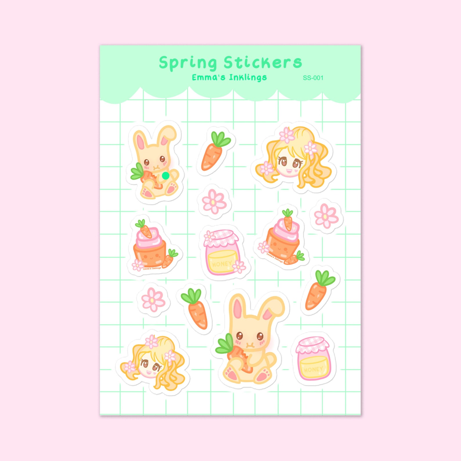 Spring Stickers Sticker Sheet SS-001 - Etsy