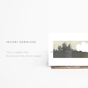 Vintage Tree Landscape Collage Art Print, Unique Modern Landscape Wall ...