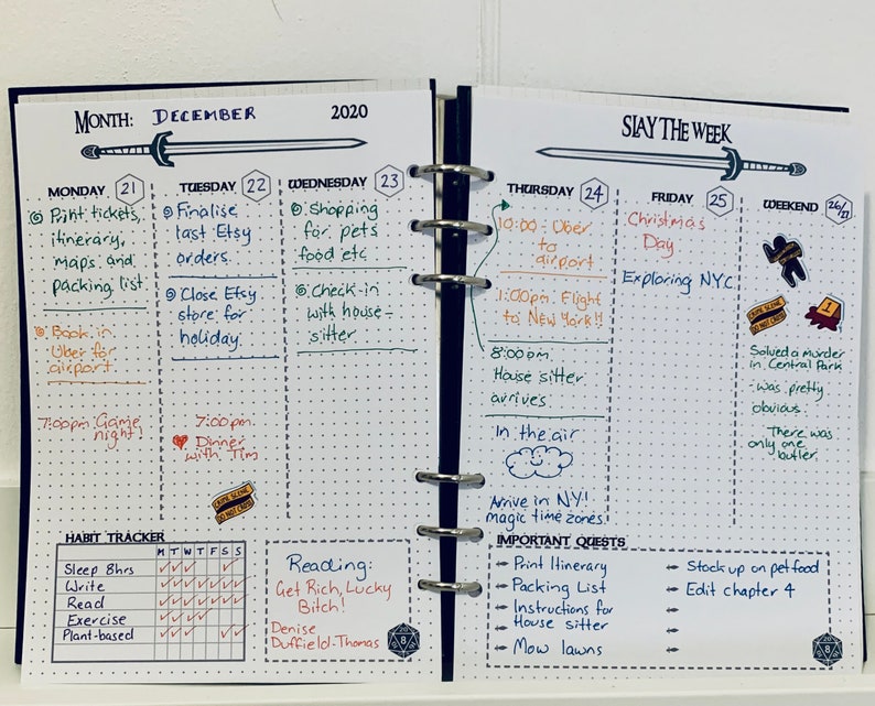 Dungeons and Dragons Weekly Planner | Bullet Journal With D&D Theme ...