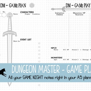 DM Game Plan Dungeon Master Planner Game Night is ON - Etsy