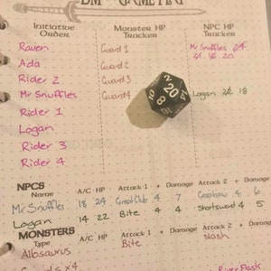DM Game Plan | Dungeon Master Planner | Game Night is ON! - Etsy