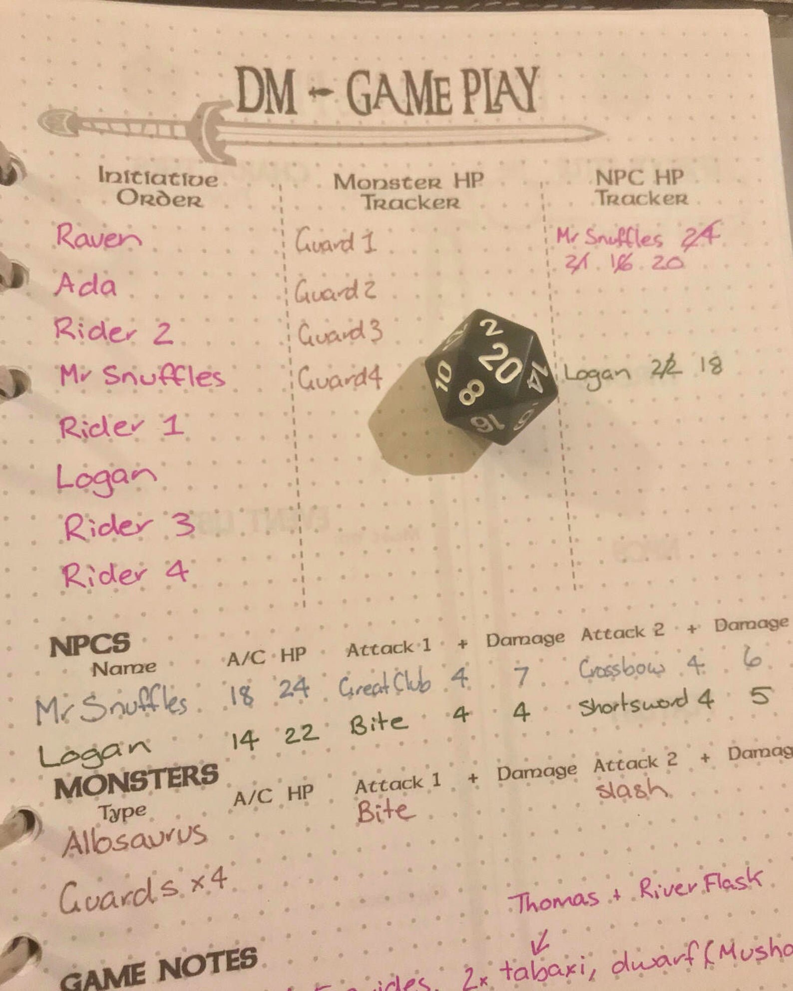 DM Game Plan Dungeon Master Planner Game Night is ON - Etsy