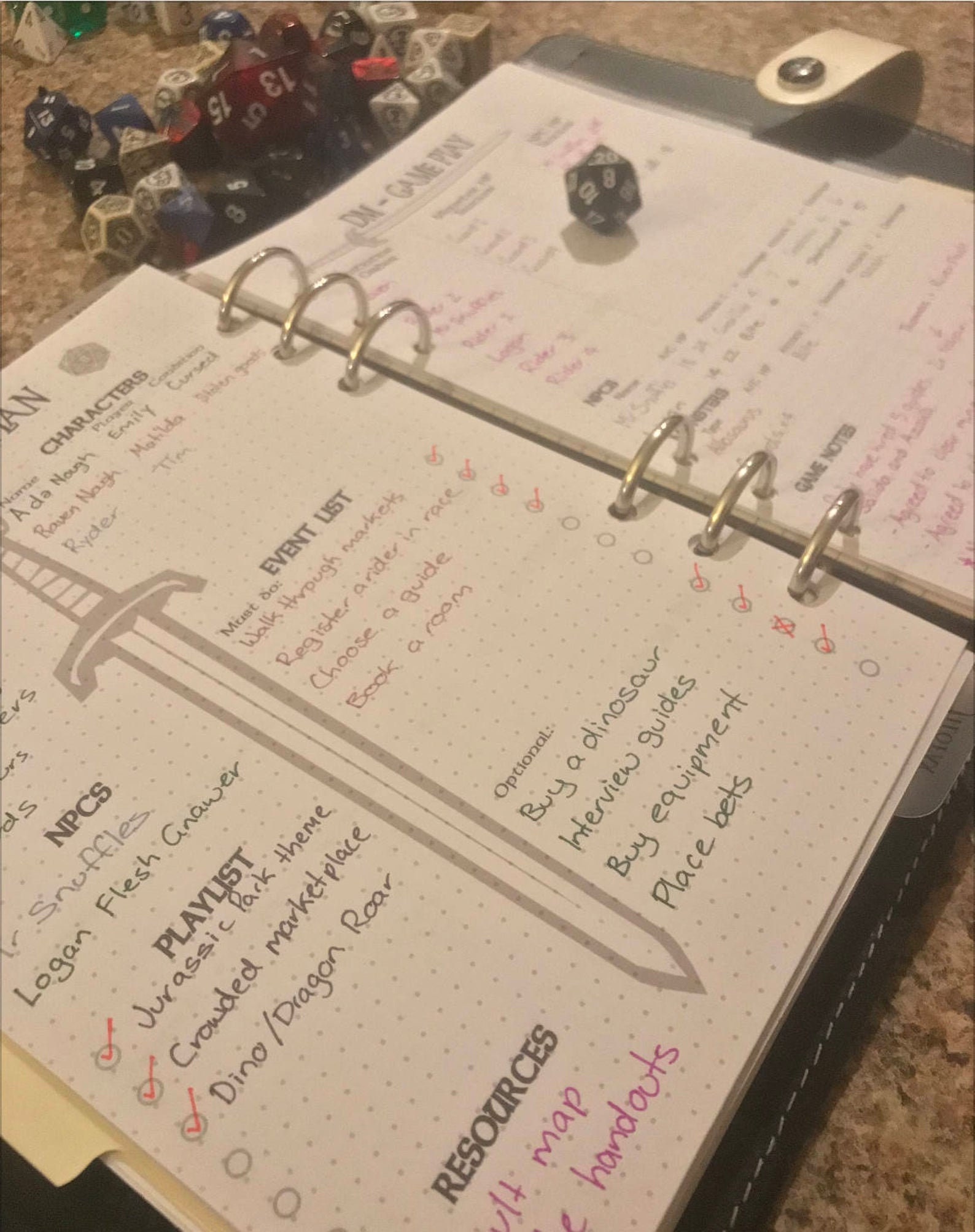 DM Game Plan Dungeon Master Planner Game Night is ON - Etsy