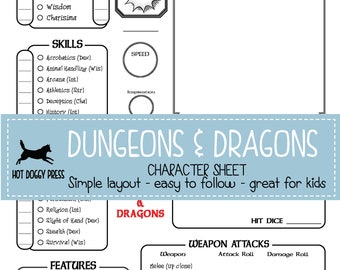 Dyslexic Friendly Character Sheet - Etsy