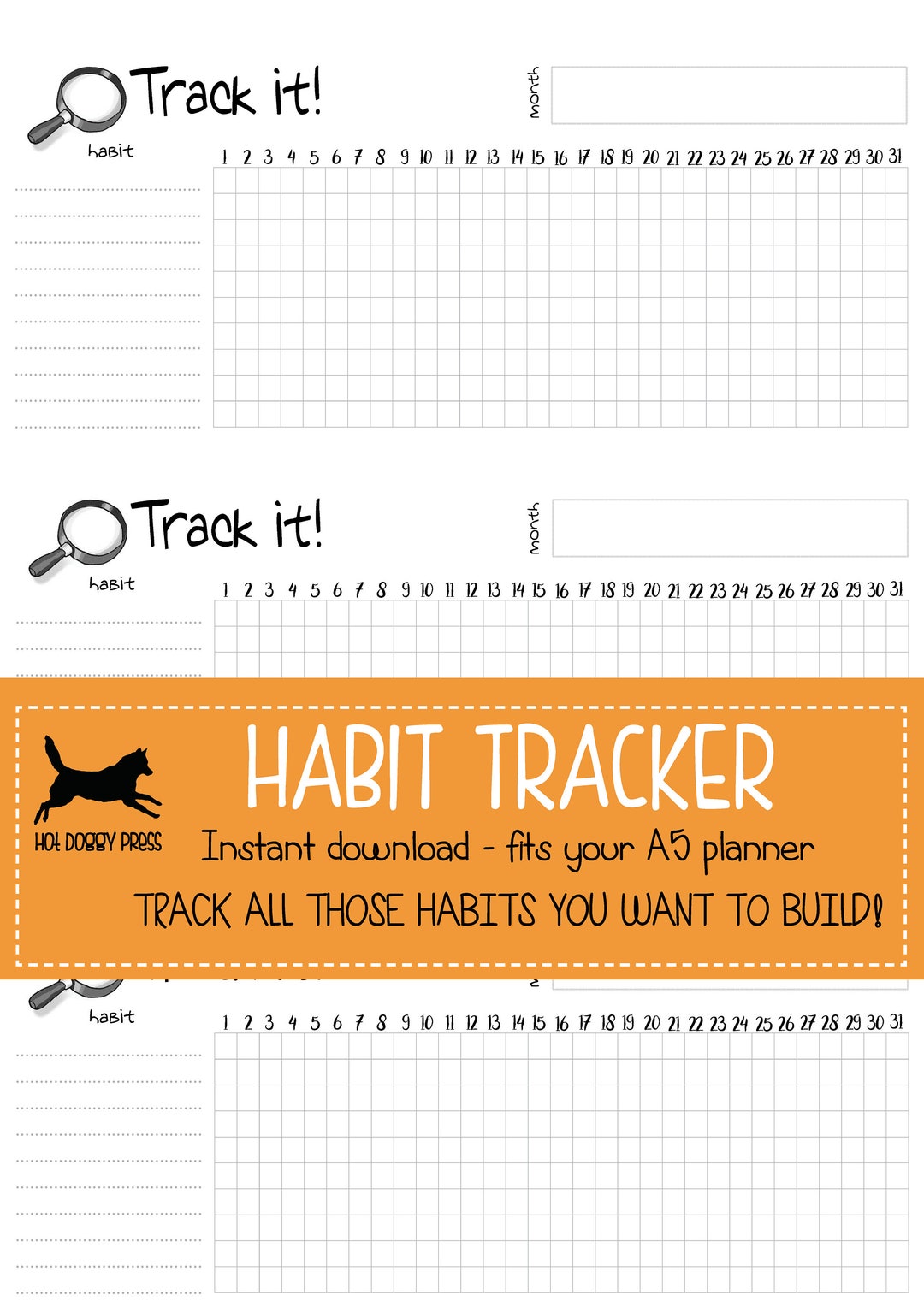 Habit Tracker Printable | Atomic Habits | Goal Setting | 30 Day Habit ...
