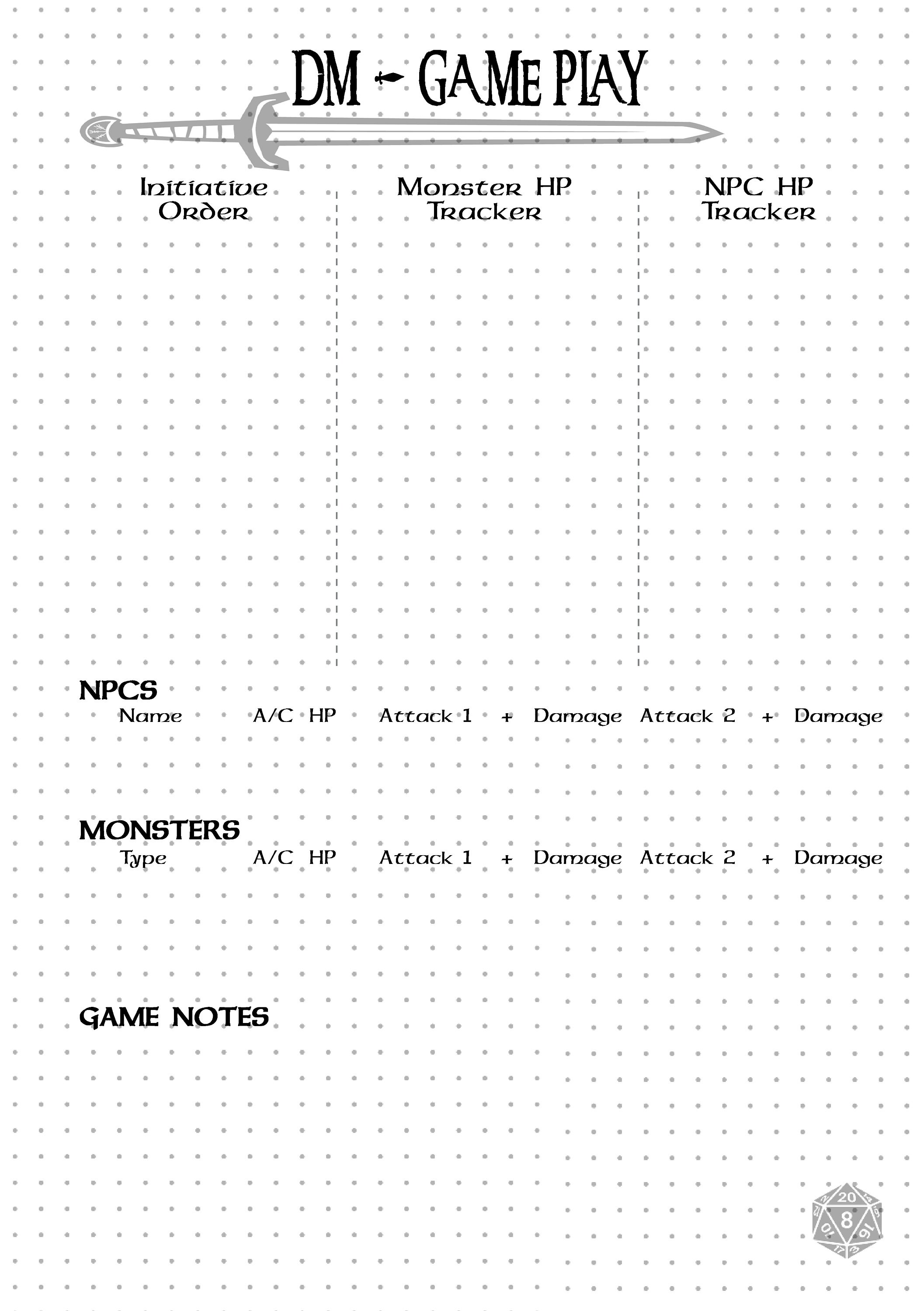 DM Game Plan Dungeon Master Planner Game Night is ON - Etsy