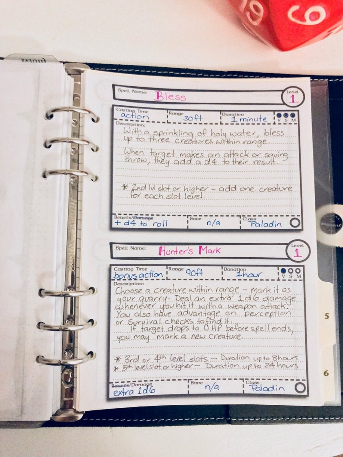 Dnd Spellbook Dungeons and Dragons Spells Wizard Spell Book - Etsy