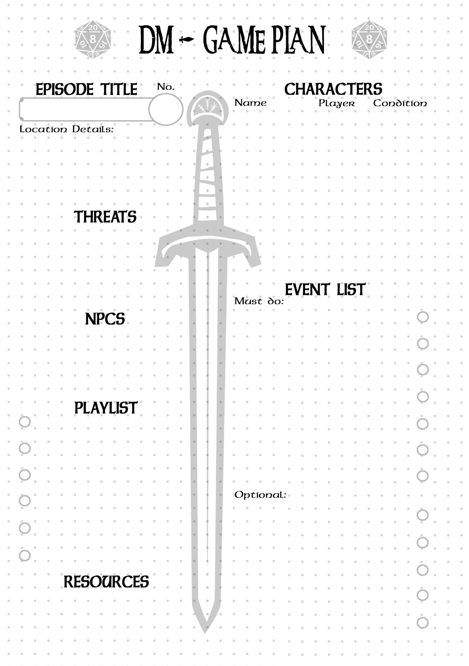 DM Game Plan Dungeon Master Planner Game Night is ON - Etsy