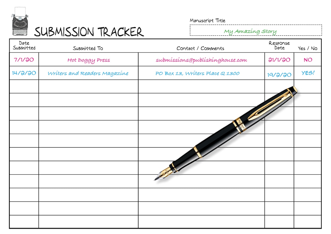 Submission Tracker | Track Your Story Submissions | Keep Those ...